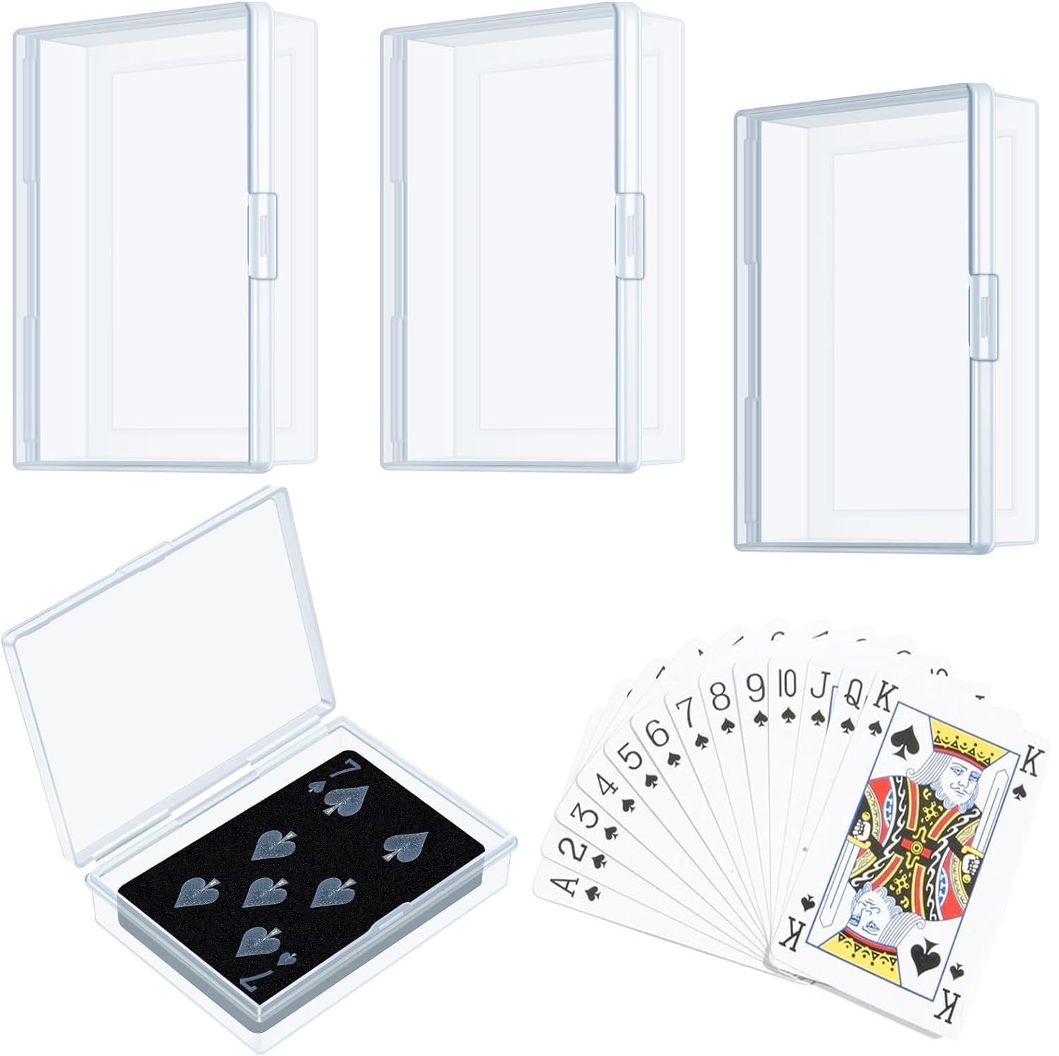 6 Pack Playing Card Case,Bexikou Clear Card Storage Organizer, Empty ...