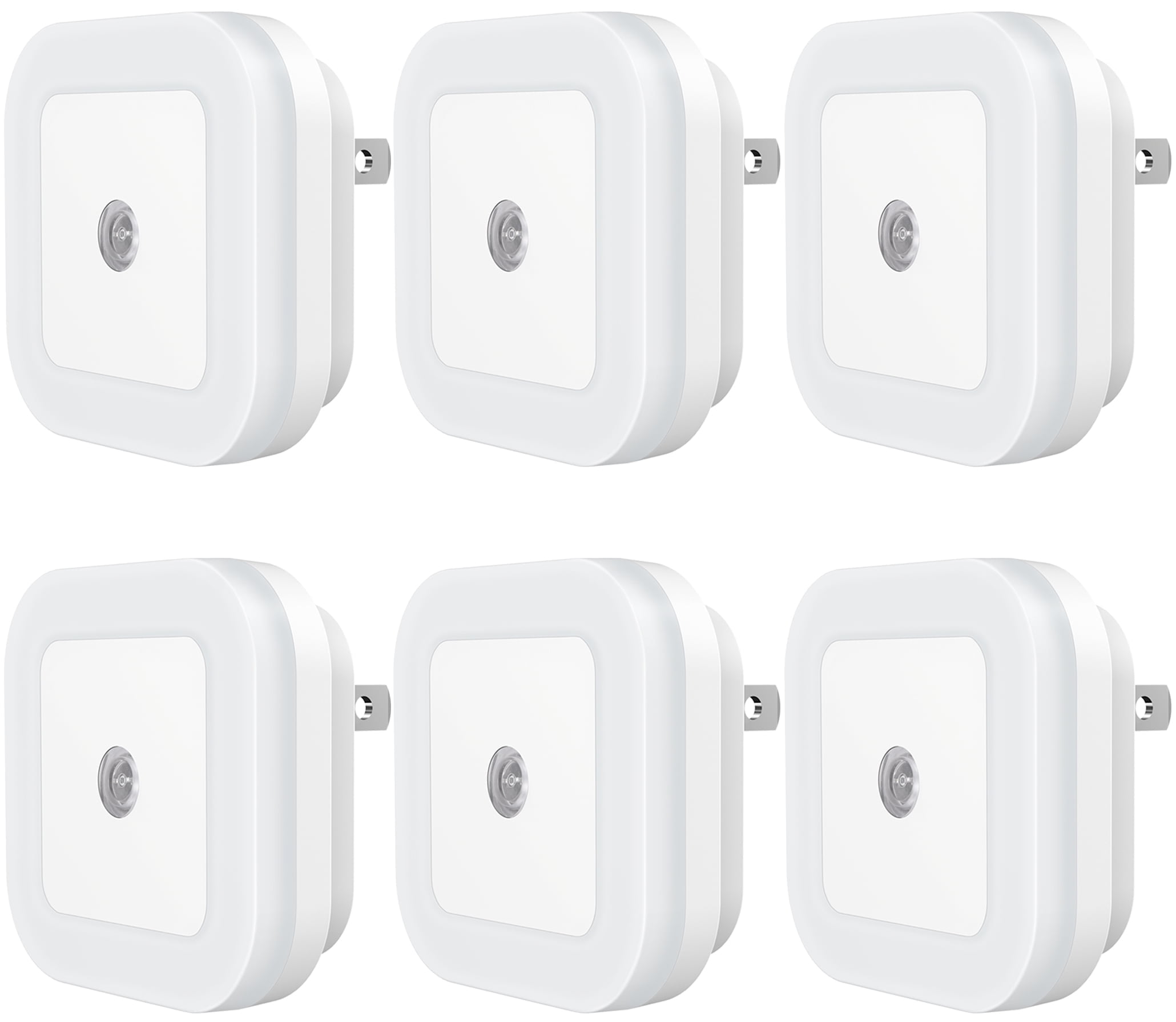 6-Pack Plug-in LED Night Light with Dusk to Dawn Sensor for Hallway ...