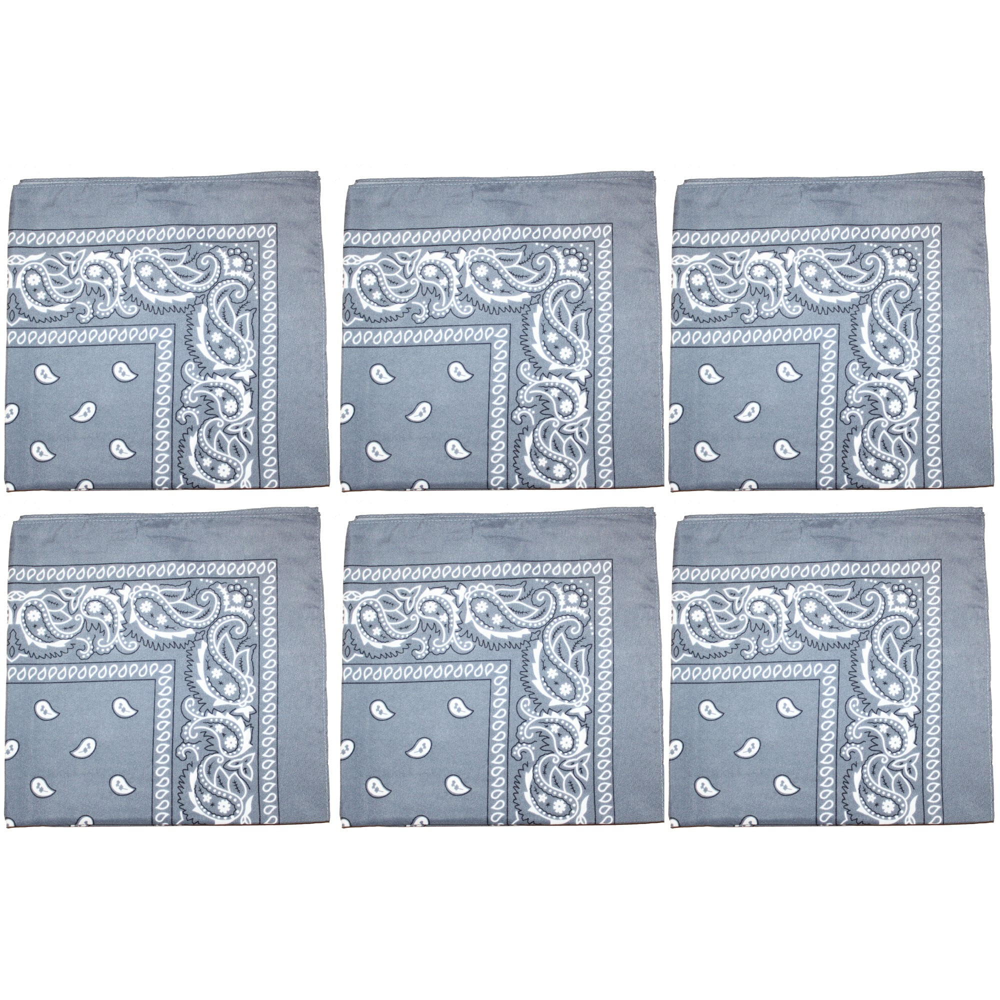 6 Pack Polyester Bandanas with Paisley Print Durable and Fast-Drying ...