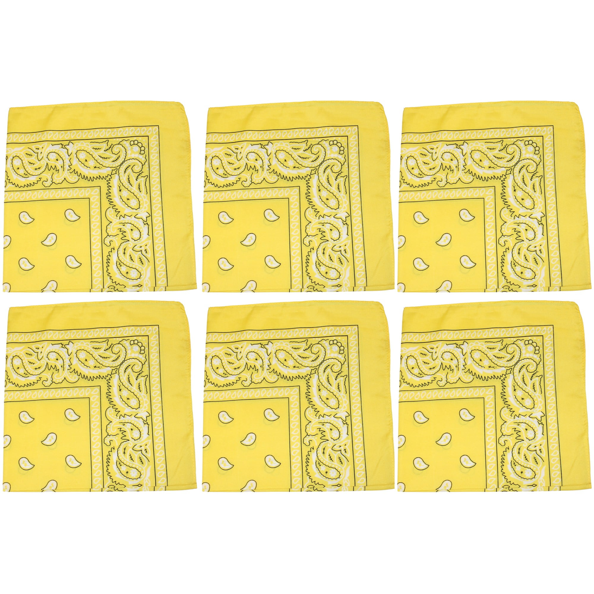 6 Pack Polyester Bandanas with Paisley Print Durable and Fast-Drying ...