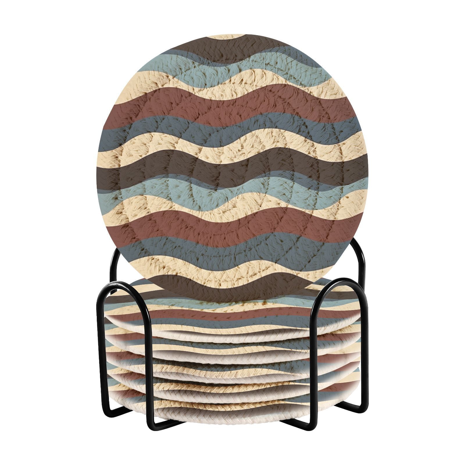 6-Pack Polyester Coil Coasters with Holder - Heat-Resistant (140℃), Non ...