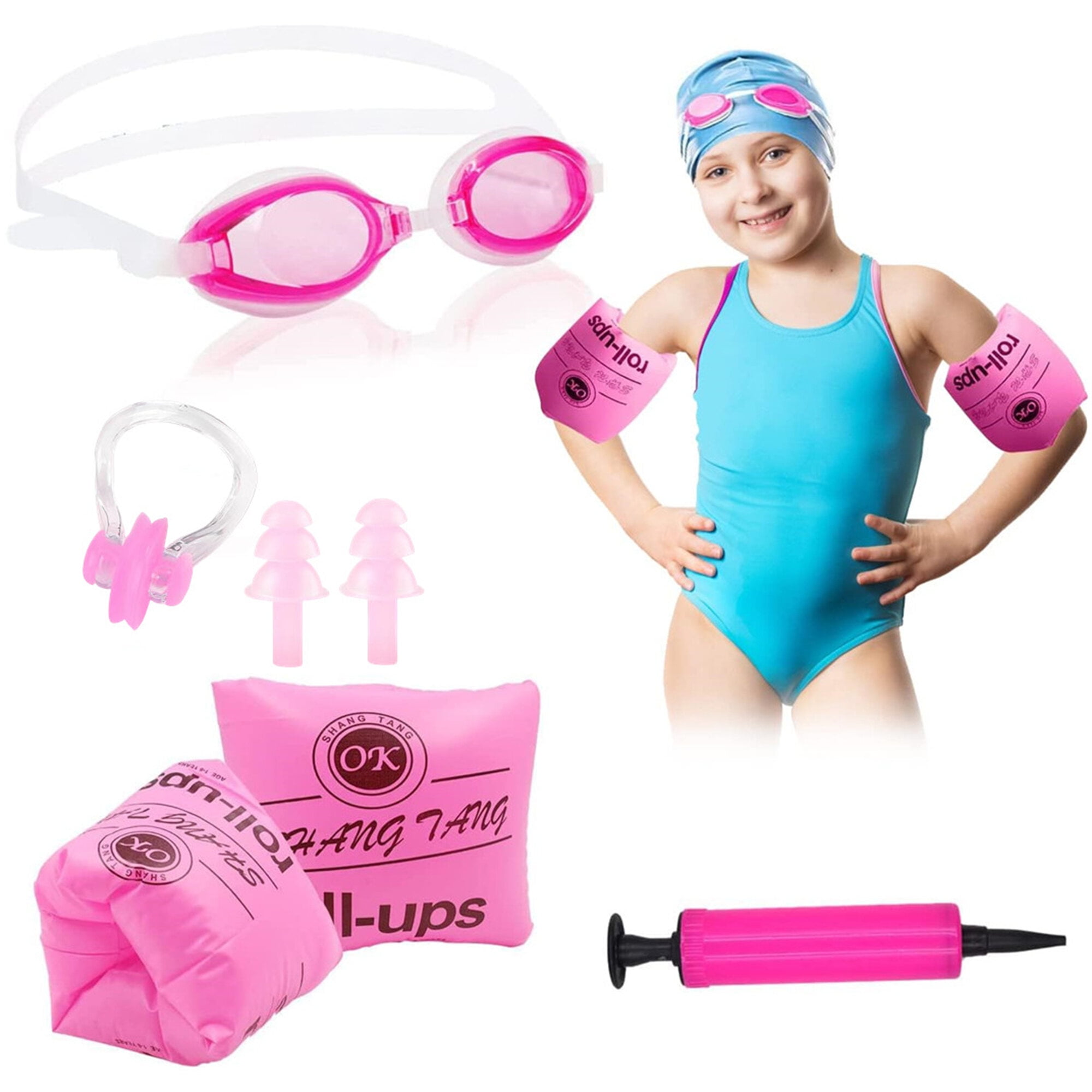 6 Pack Pool Arm Floaties for Kids Toddler PVC Inflatable Swim Arm Bands ...