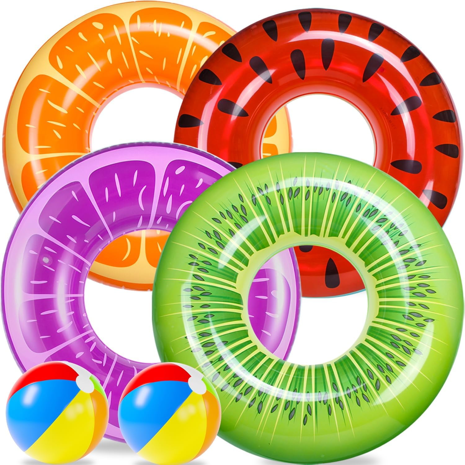 6 Pack Pool Floats Kids, Pool Swim Tubes Rings(4 Pack) - 4Pcs ...