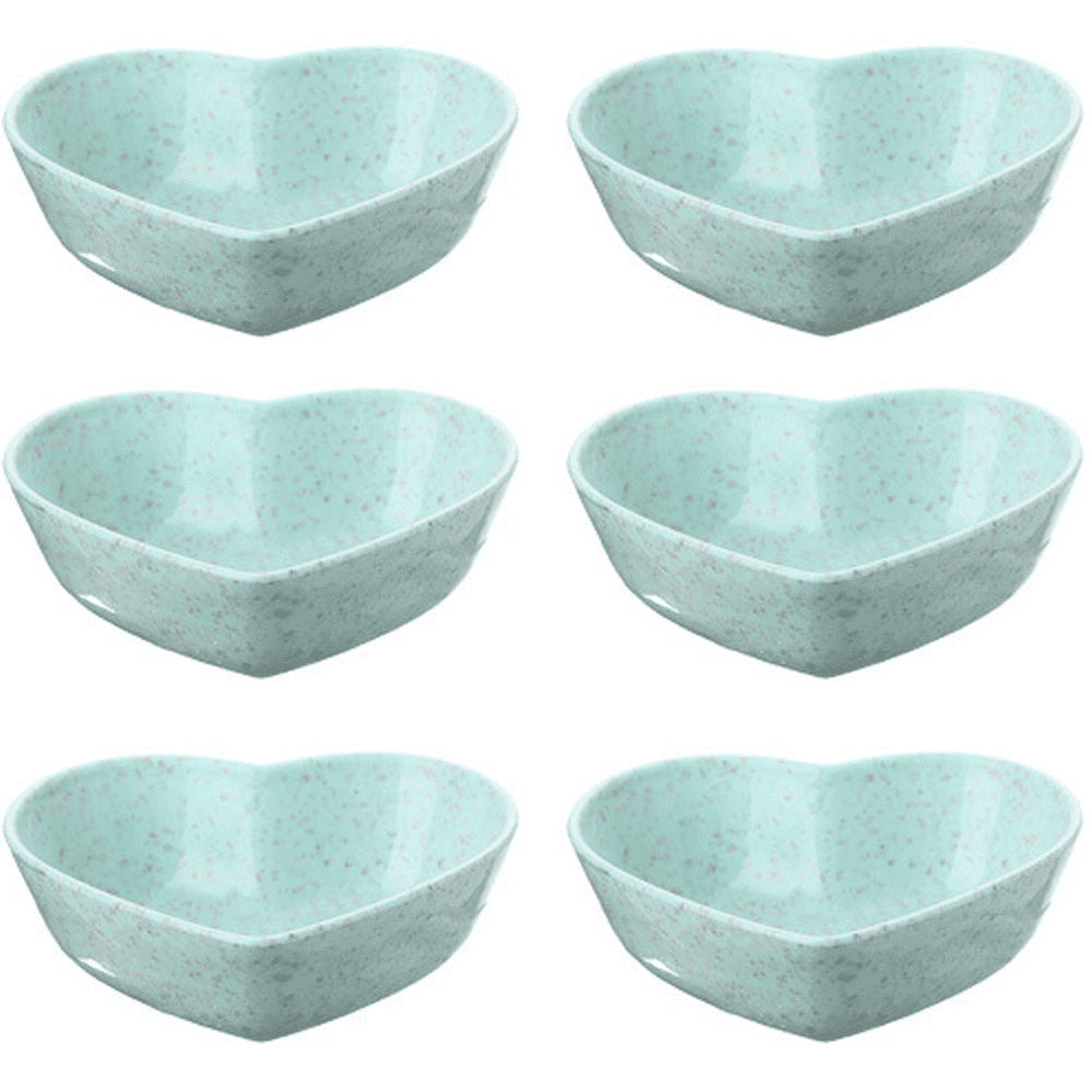 6 Pack Porcelain Sauce Dish, Heart-shaped Dip Bowls, Ceramic Ring ...
