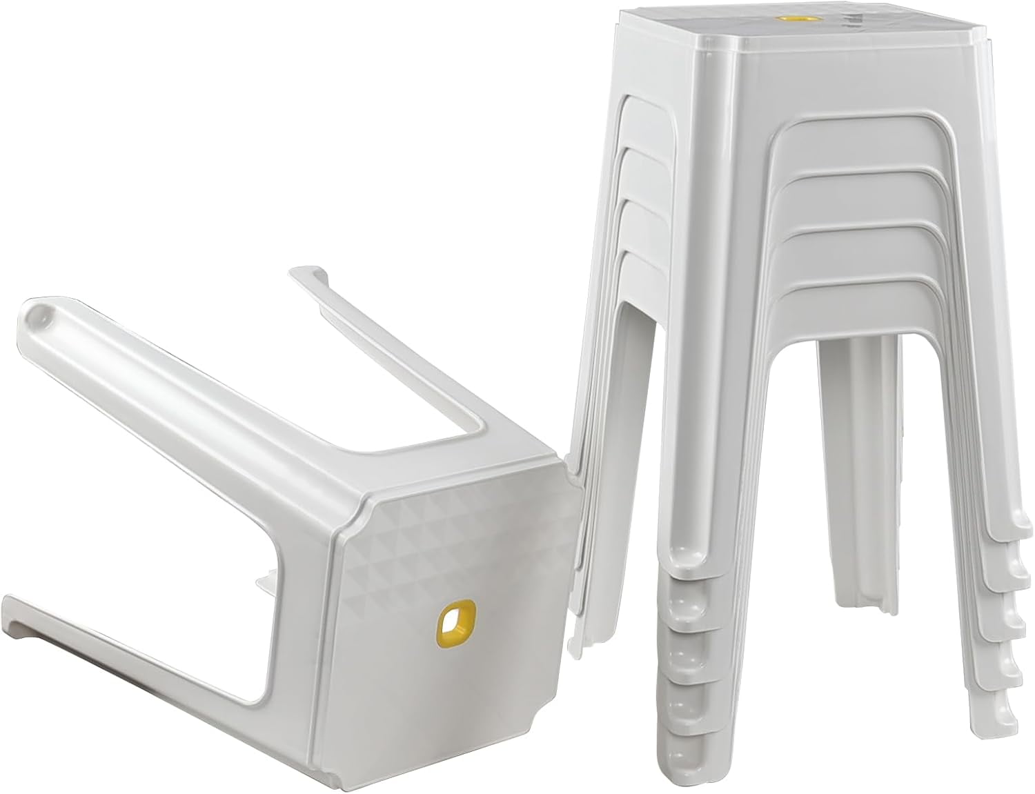 6-Pack Portable Stackable Plastic Stool, 18.7 Inch Plastic Stack ...