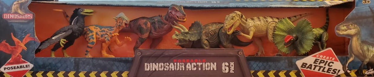 Kid Galaxy 9-inch Poseable Dinosaur Action Figures, 6-Pack, Highly ...