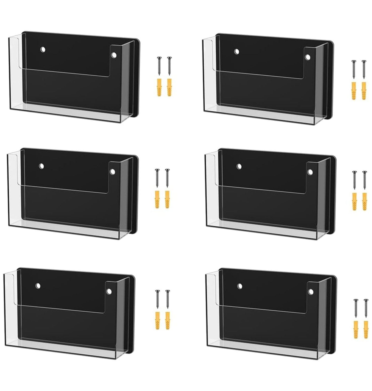 6 Pack PostCard Holder 6 x 4 Inch Wall Mount Index Card Display Clear ...