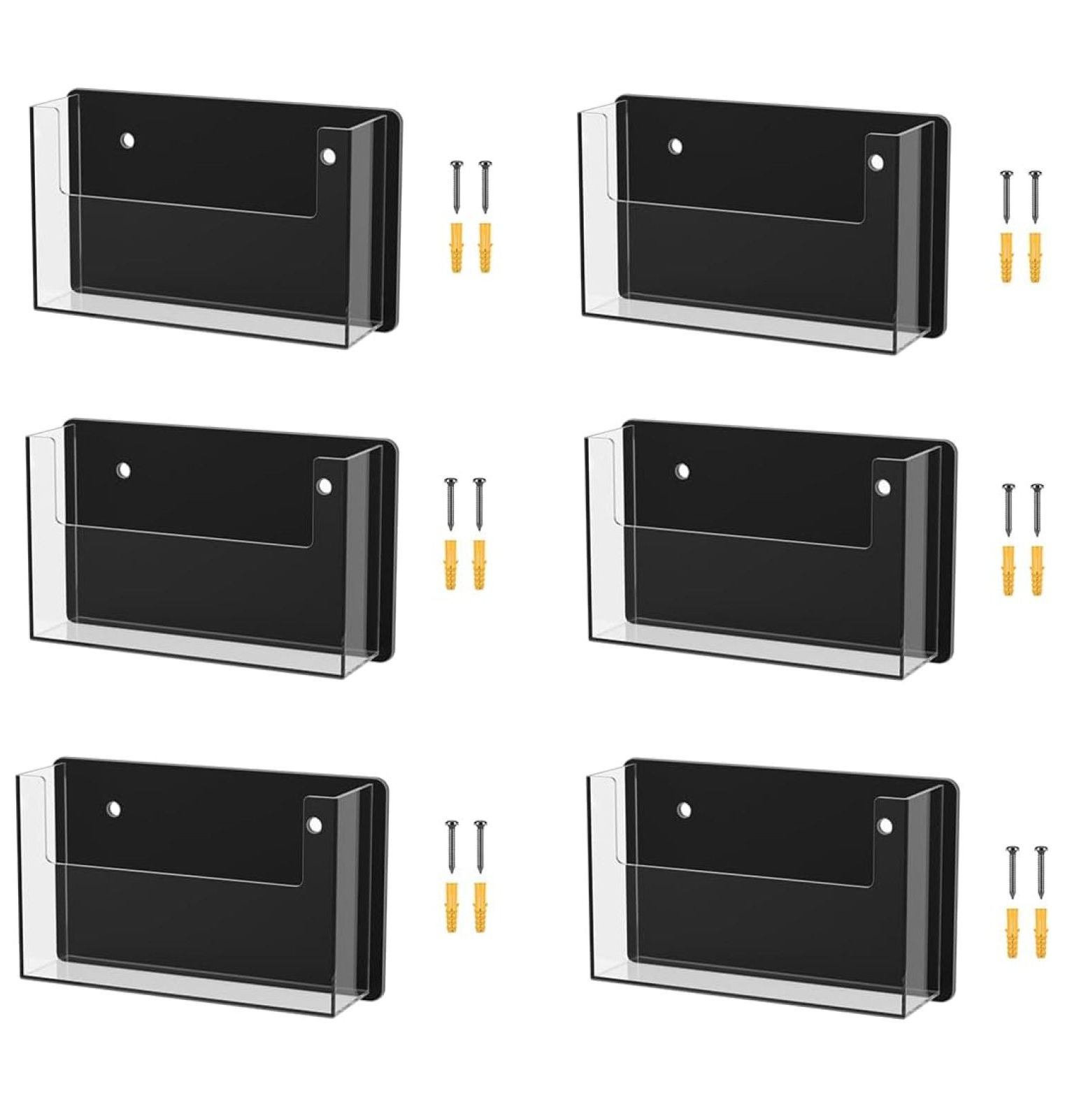 6 Pack PostCard Holder 6 x 4 Inch Wall Mount Index Card Display Clear ...
