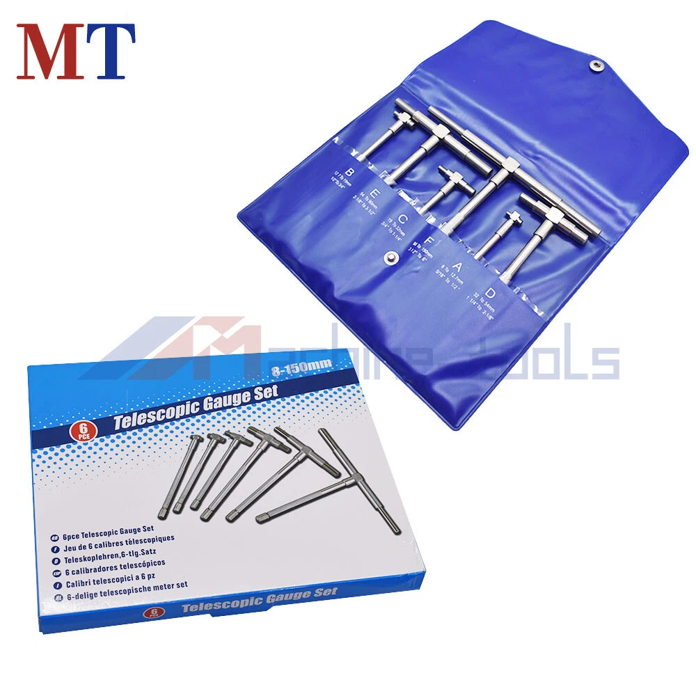 6 Pack Precision Telescoping Gage 5/16" - 6" Measure T Bore Hole Gauges ...