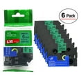 6/Pack - Premium Compatible with TZe-711 Black on Green 1/4 p-touch ...