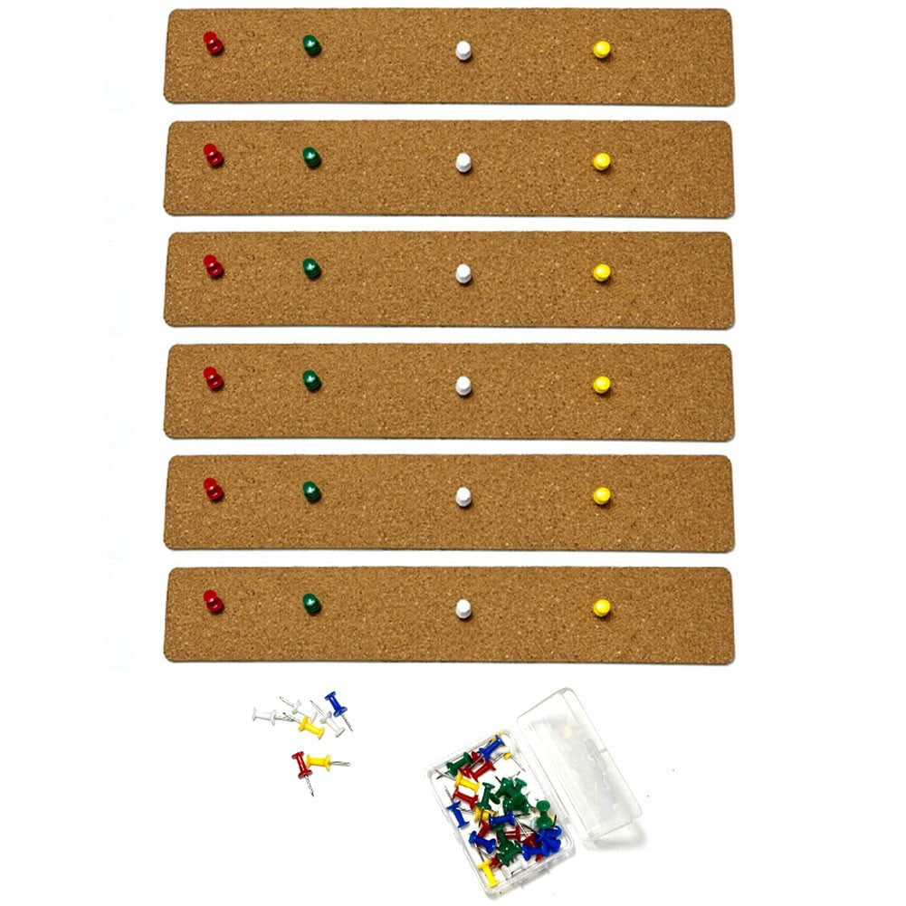 6-Pack Premium Cork Board Strips For Walls, Multipurpose Bulletin Board ...