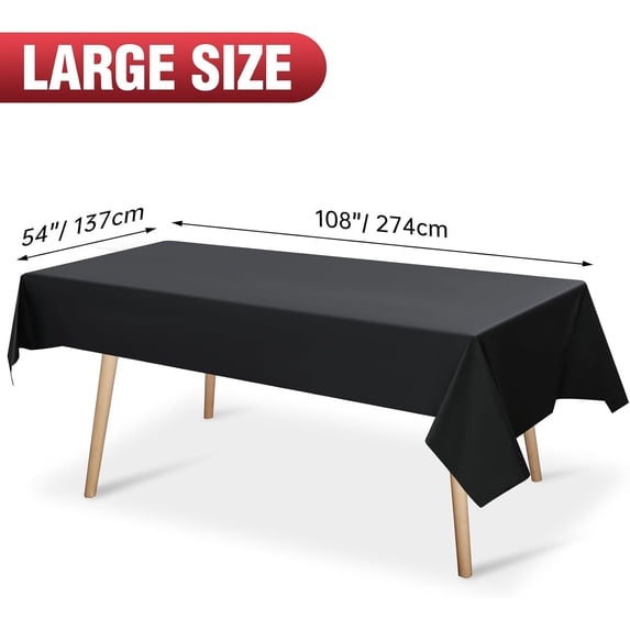 6 Pack Premium Disposable Plastic Tablecloth 54 X108 Inch Rectangle ...