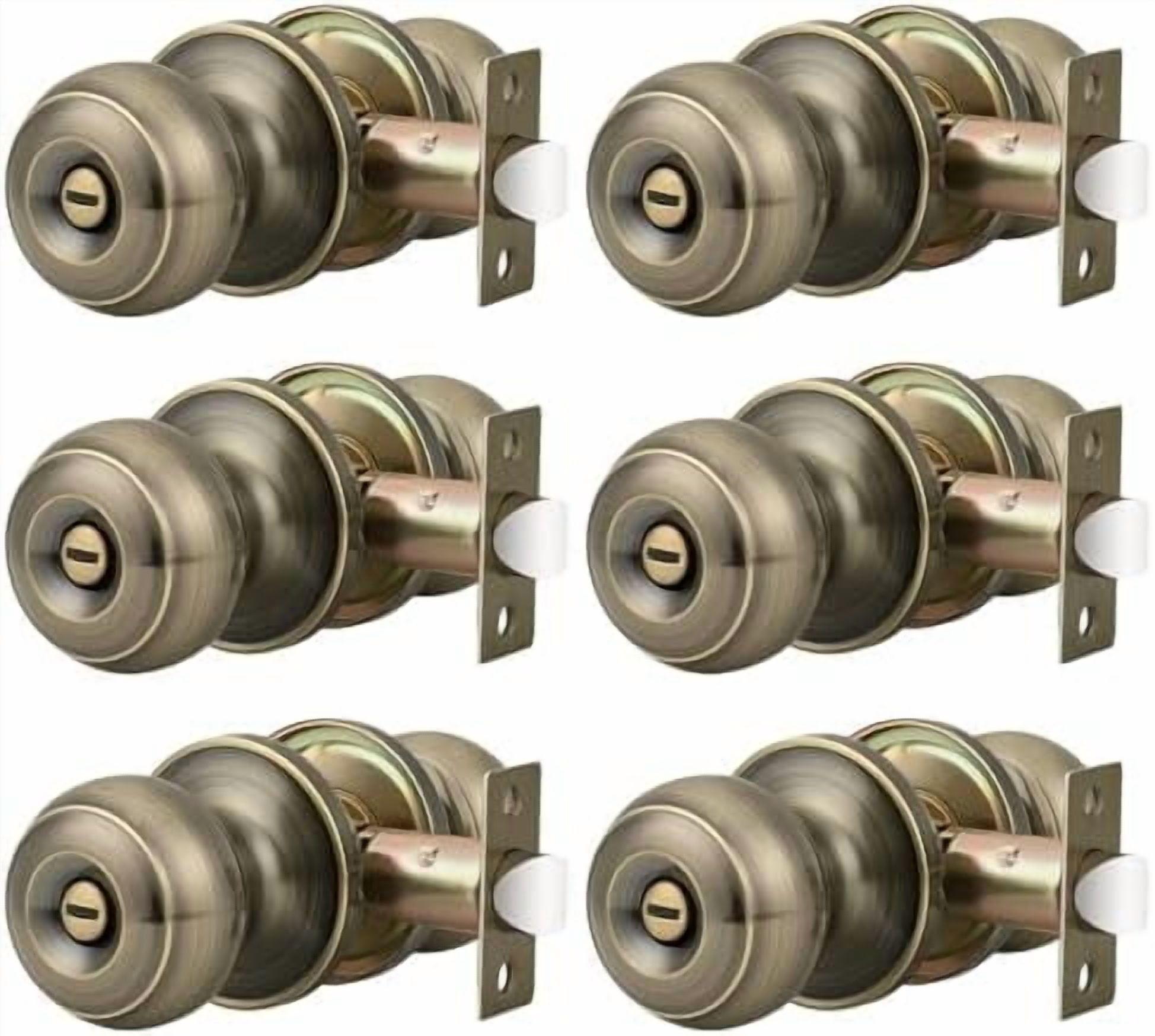 6 Pack Privacy Door Knobs Lock Interior Bedroom Bathroom Door Handle ...