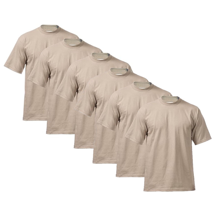 6 Pack Pro Club Men's Heavyweight Short Sleeve Crew Neck T-Shirt ...