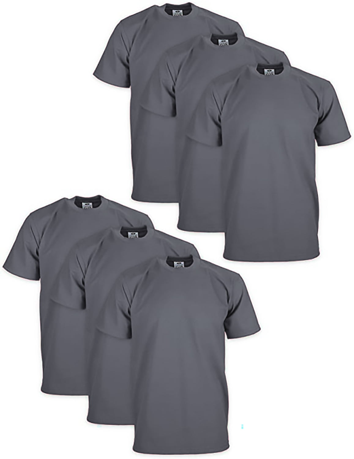 6 Pack Pro Club Men's Heavyweight Short Sleeve Tee T-Shirt - Graphite ...