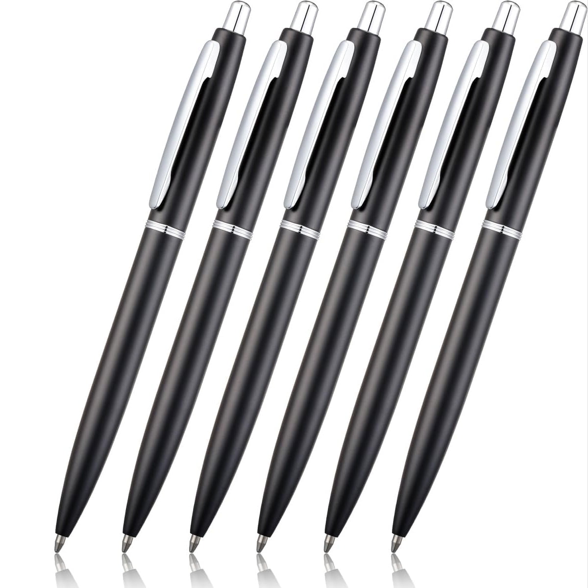 6-Pack Professional Click Ballpoint Pens, Metal Office Pens with Medium ...