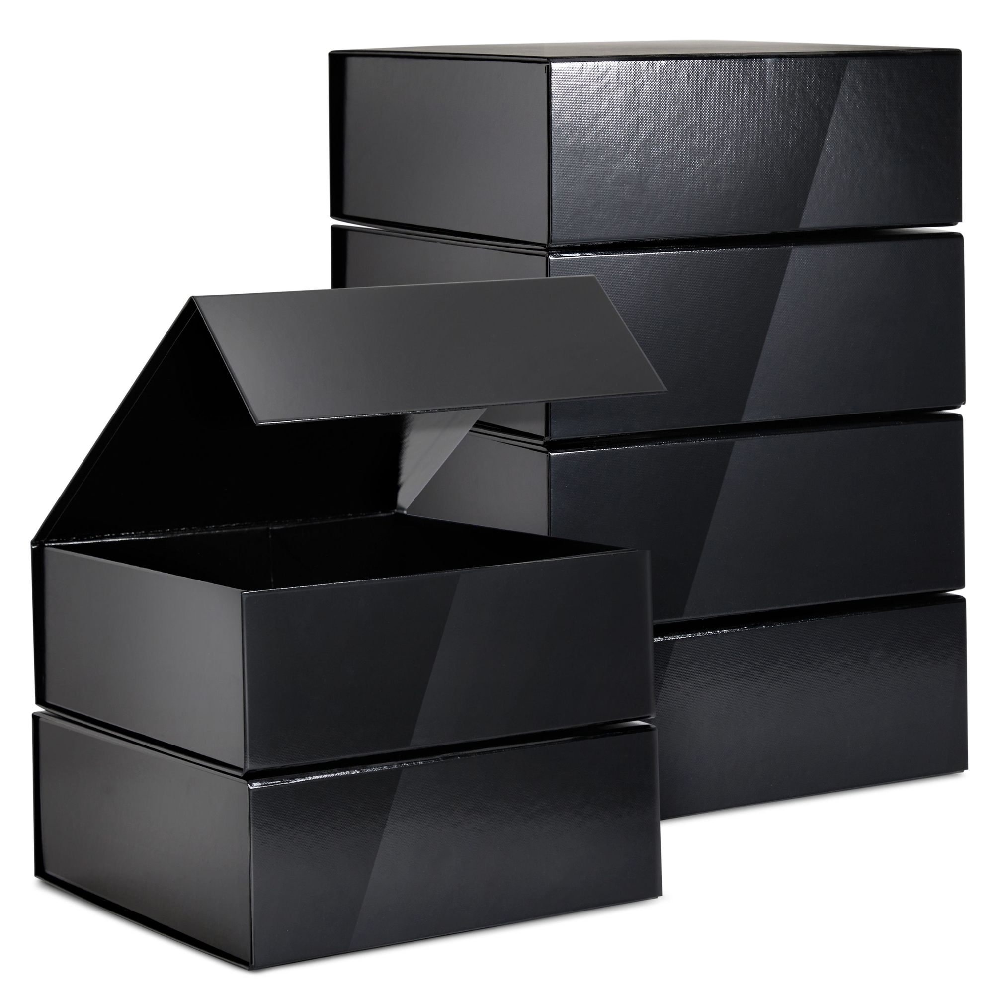 11x8x3.5 Magnetic Gift Boxes Set of 4, Black Magnetic Box for Wedding ...