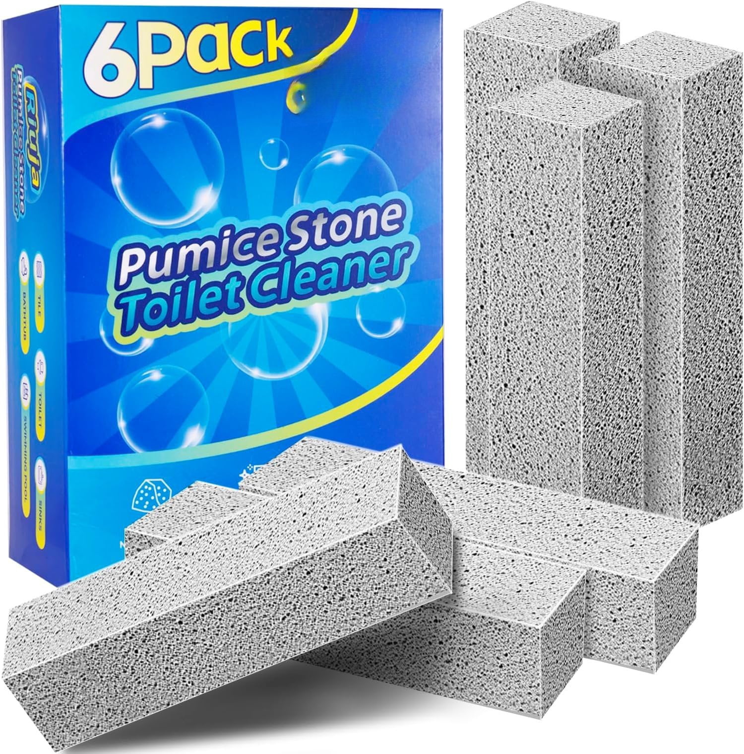 6 Pack Pumice Stone Toilet Bowl Cleaner, Pumice Stone for Cleaning ...