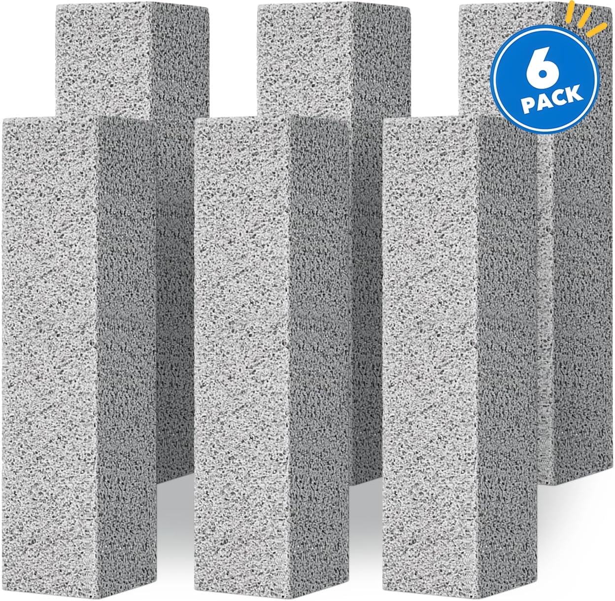 6 Pack Pumice Stone, for Toilet Cleaning Bowl Stick,Powerfully Cleans ...