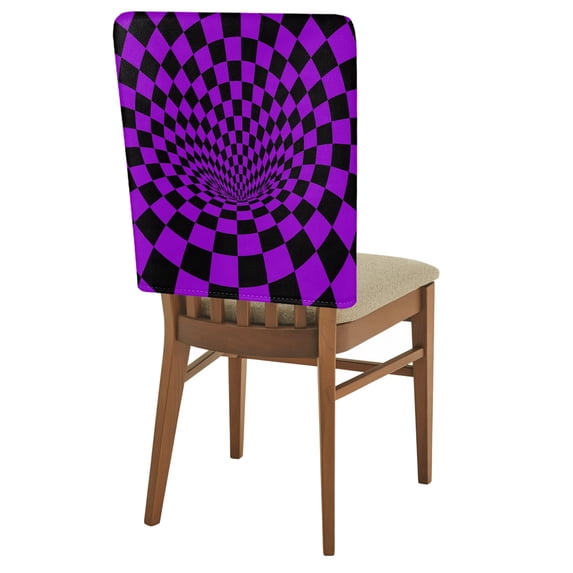 6 Pack Purple Checker Chair Back Covers Modern Abstract Deep Purple ...