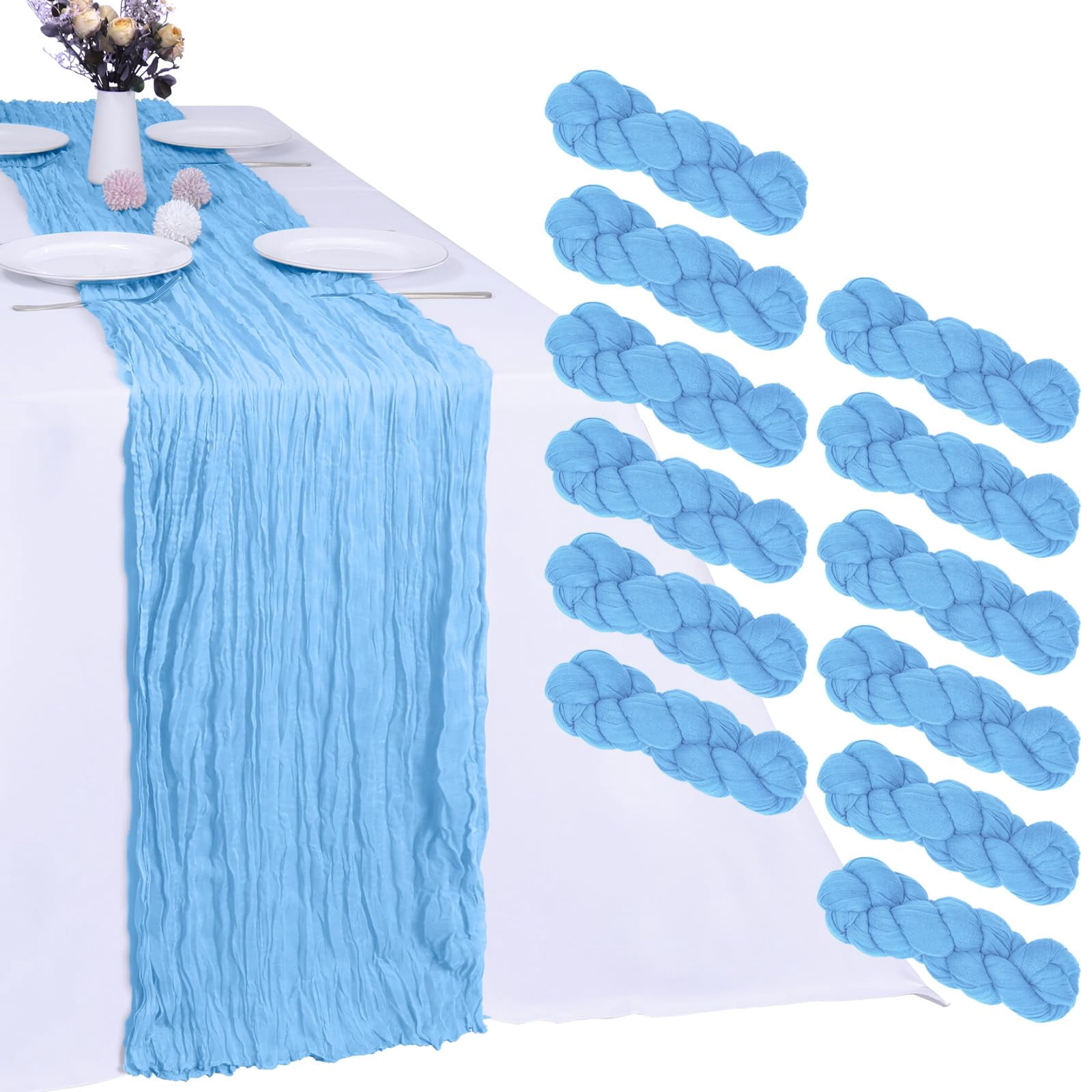 6 Pack Purple Cheesecloth Table Runner 35x120 Inch Rustic Sheer Gauze ...
