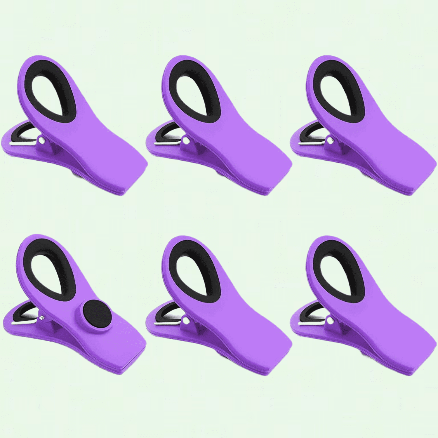 6 Pack Purple Magnetic Chip Clips for Food Packages, Fridge, Bag ...
