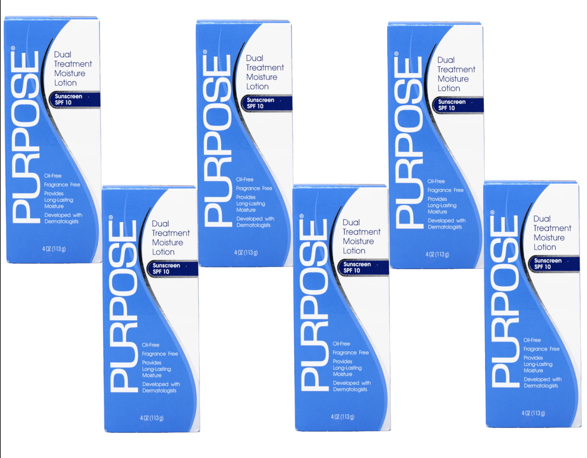 6 Pack - Purpose Dual Treatment Moisture Lotion SPF10 4 OZ Each ...