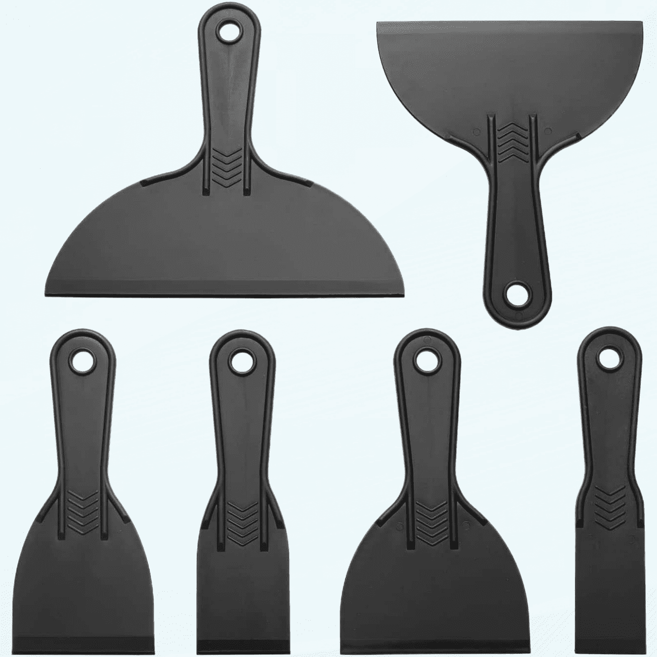 6 Pack Putty Knife, Flexible Plastic Paint Scraper Tool for Spackling ...