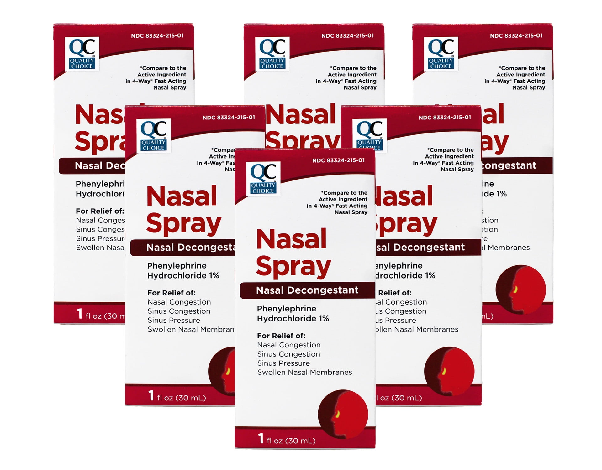 Ada Felix Inc, 6 Pack Quality Choice 4 Way Acting Nasal Spray, 1oz Each ...