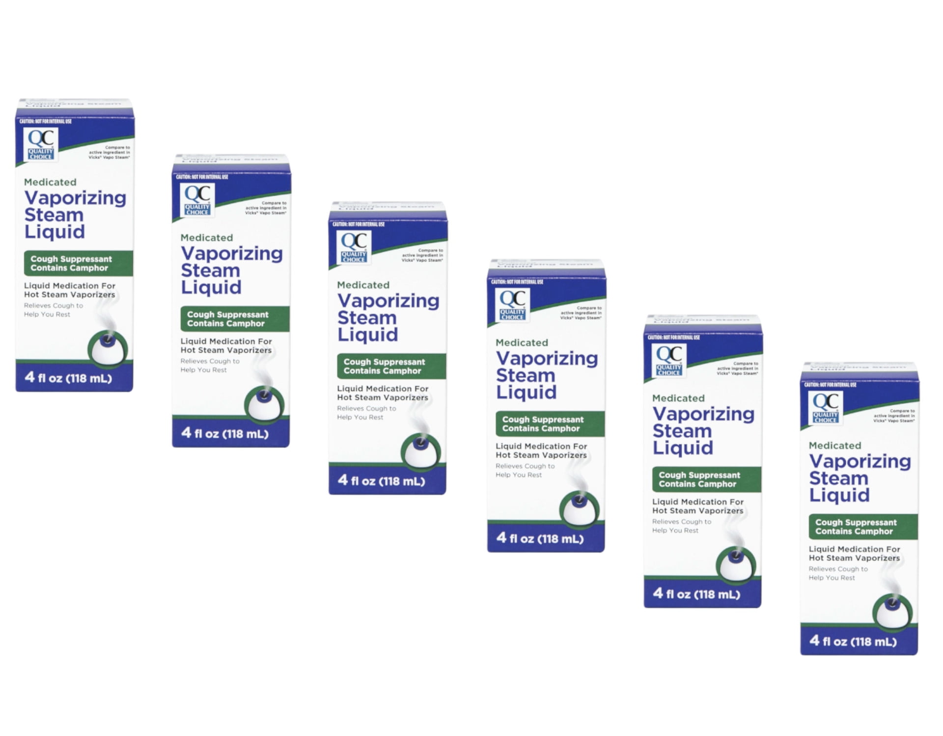 6 Pack Quality Choice Medicated Vaporizing Steam Liquid, 4 Ounces each ...