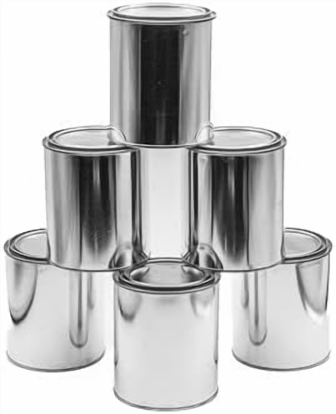 6-Pack Quart Paint Cans (with Lids): USA-Made T5 Hardened Steel, Empty ...