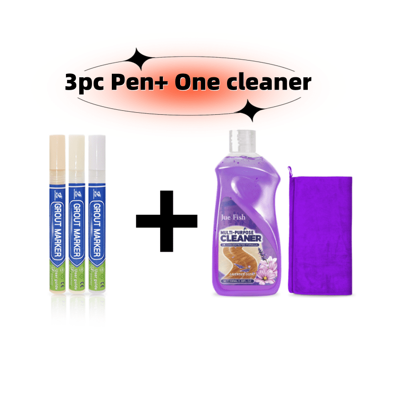 【3-Pack Quick-dry grout pen + one Floor Cleaner】Bathroom tile cleaner ...