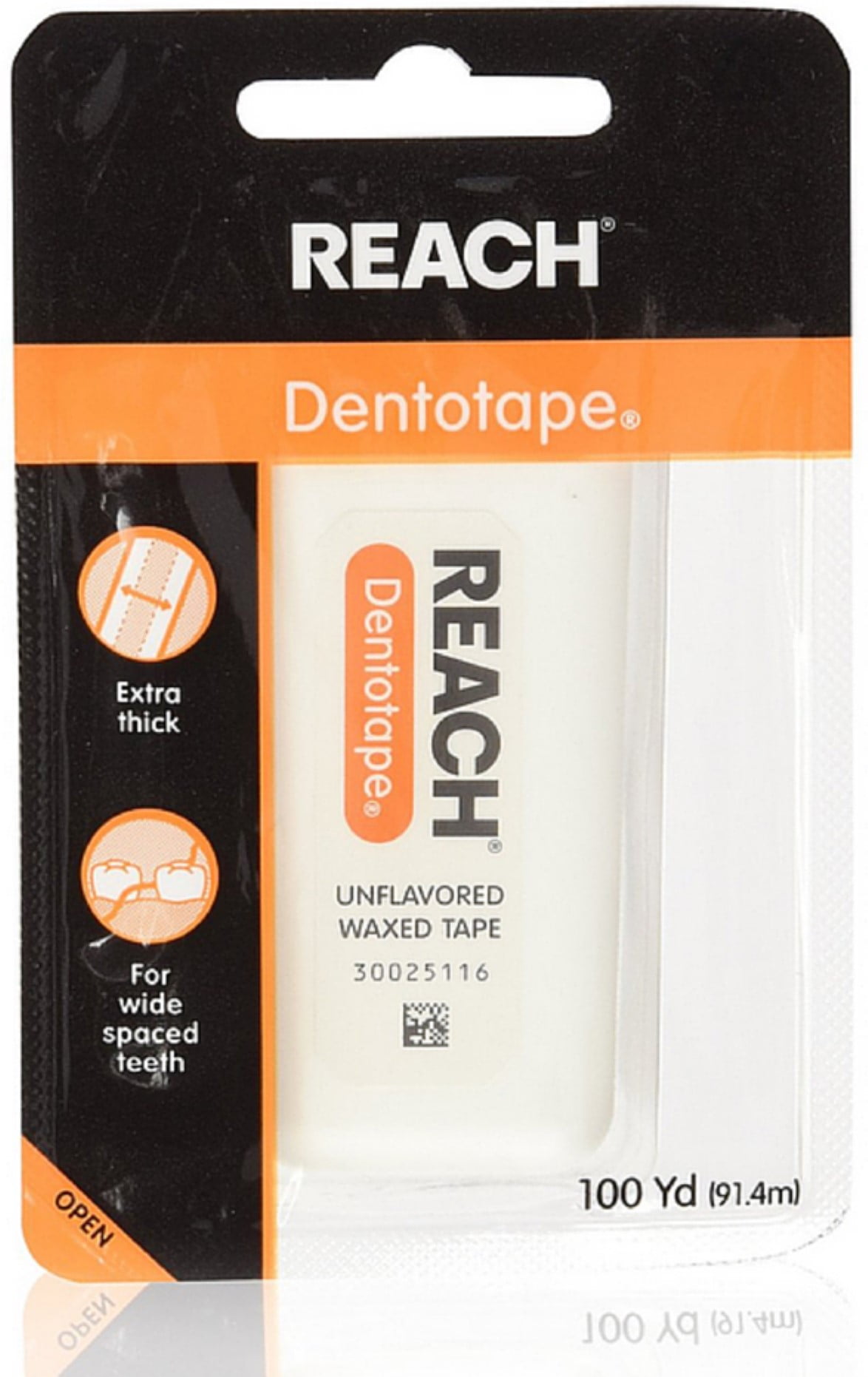 Reach Dentotape Waxed Tape 100 Yards Unflavored Extra Wide Dental Floss ...