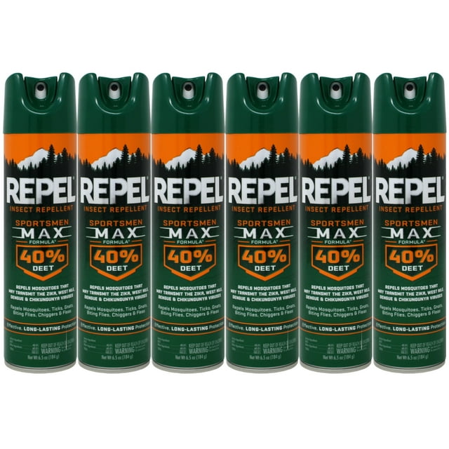 6 Pack REPEL Insect Repellent Sportsmen MAX 40% DEET 6.0 Oz Each ...