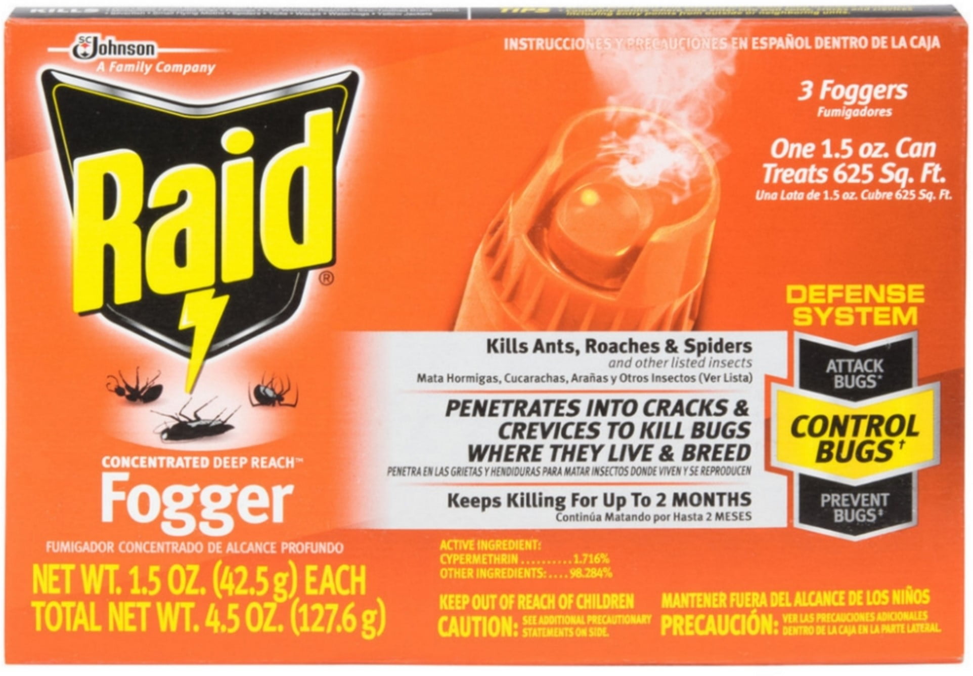 6 Pack - Raid Deep Reach Concentrated Fogger 3 Each - Walmart.com