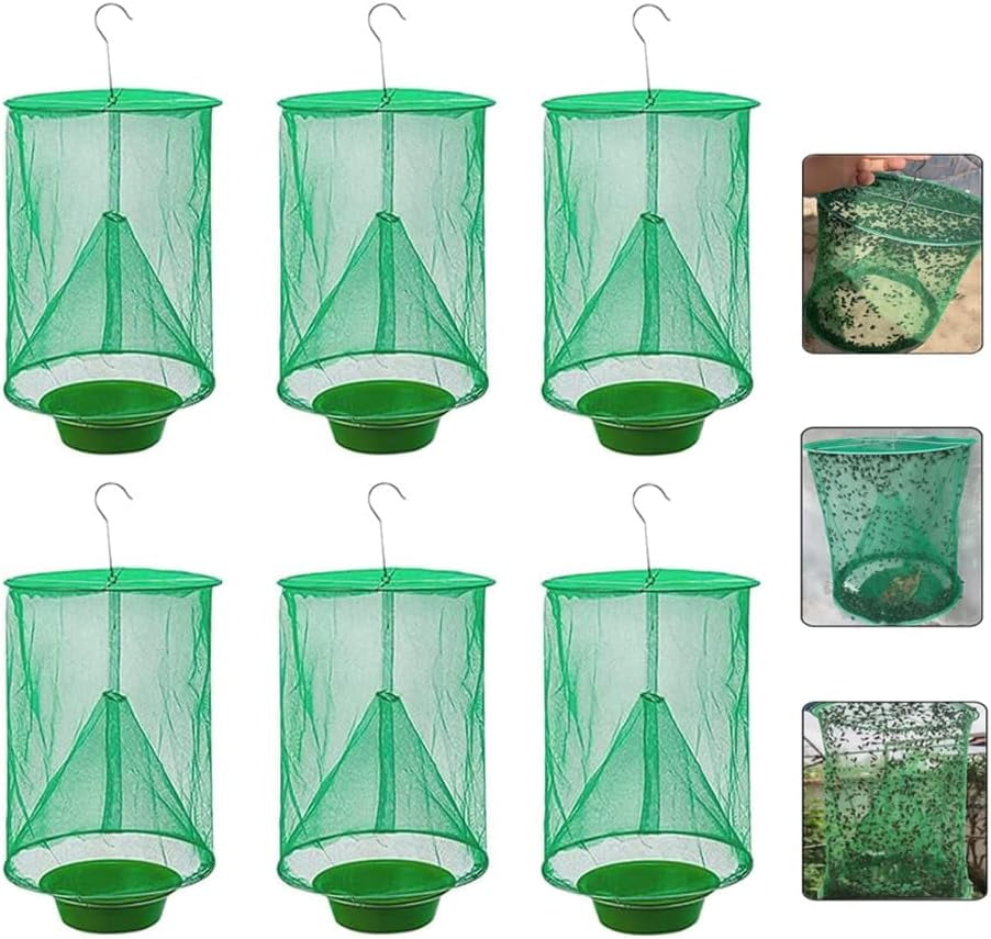 6 Pack Ranch Fly Trap, 2024 New Hanging Fly Catcher, The Most Effective ...