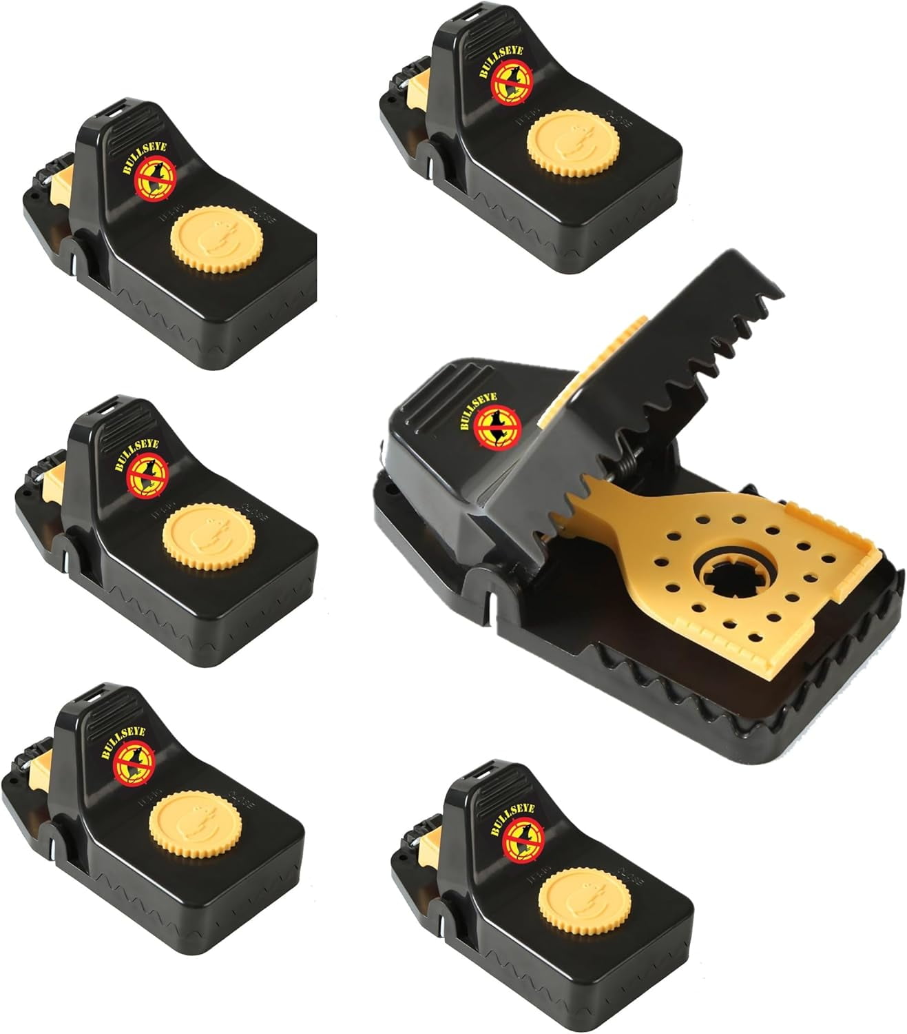 - 6 Pack - Rat Traps - Indoor/Outdoor, Reusable, Easy Setup, Powerful Stainless Steel Spring ...