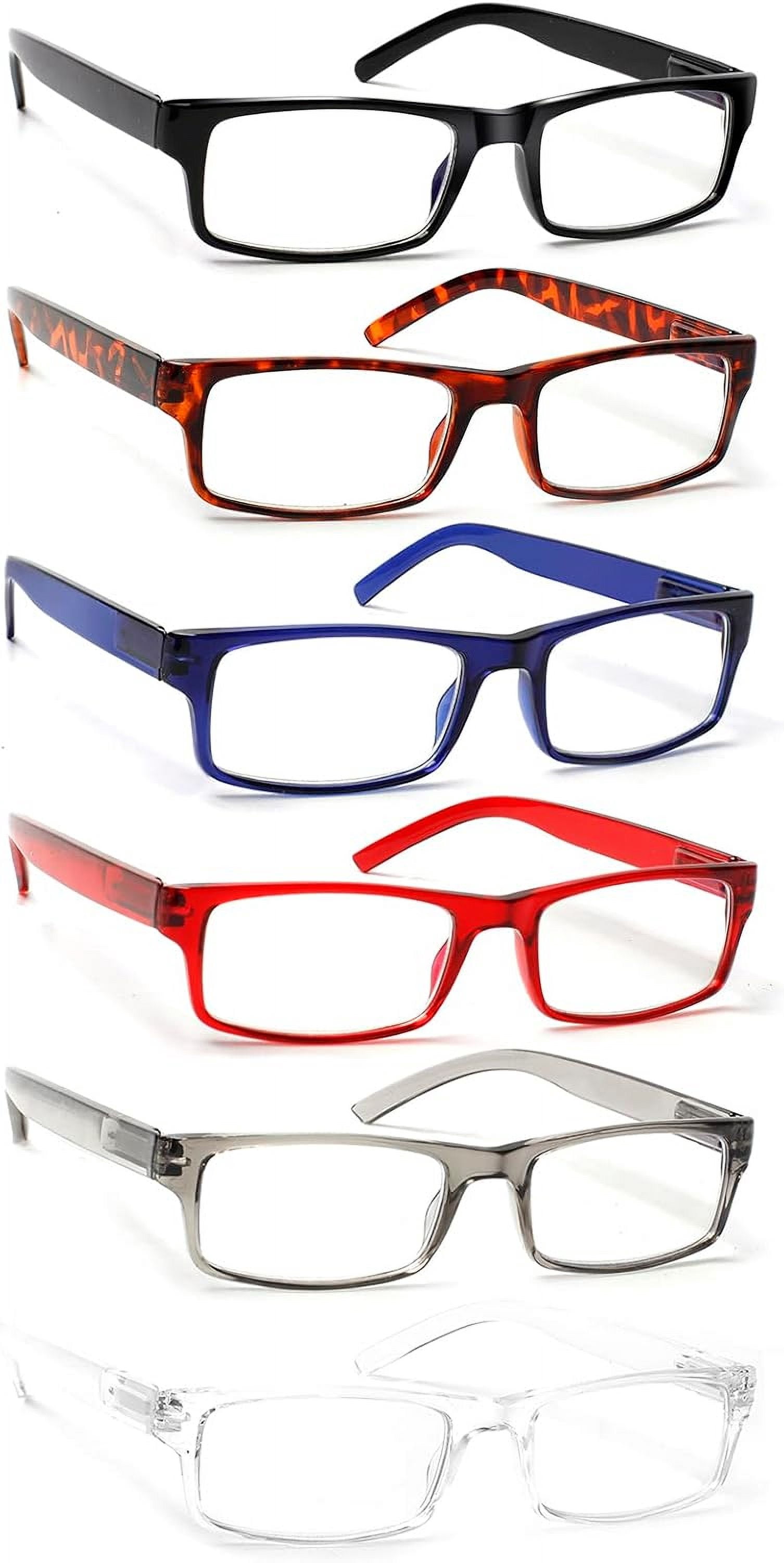 6 Pack Reading Glasses Traditional Frames for Men and Women Readers ...