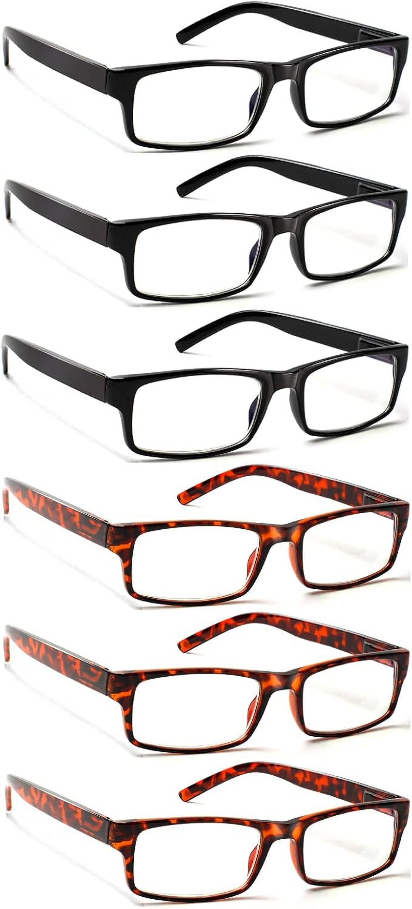 6 Pack Reading Glasses Traditional Frames for Men and Women Readers ...