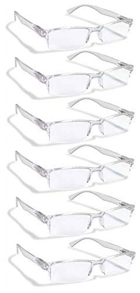 Boost Eyewear, Reading Glasses, 6 Pack +2.50, Clear Half Rim Frames ...