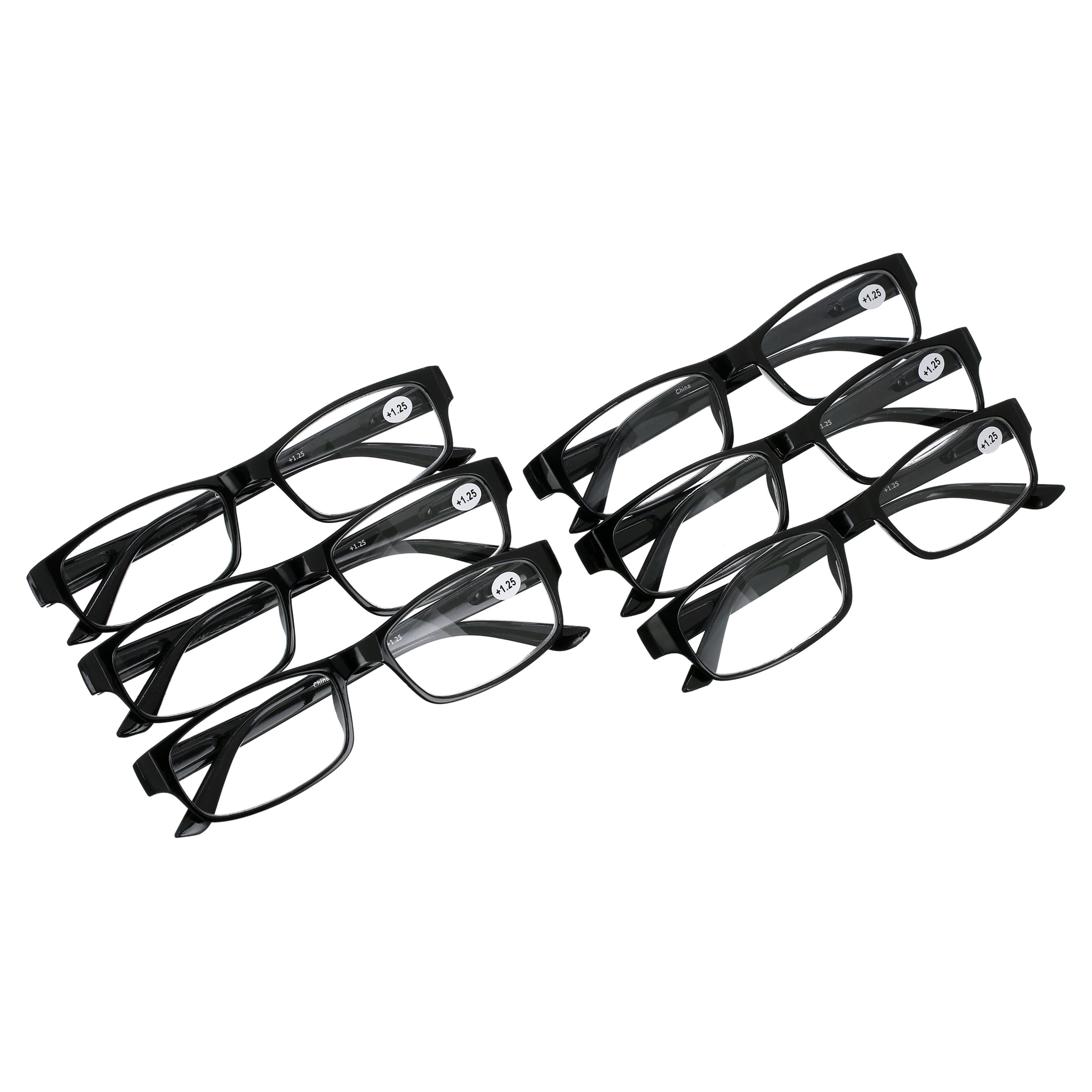 6 Pack Reading Glasses by BOOST EYEWEAR, Traditional Black Frames, for ...