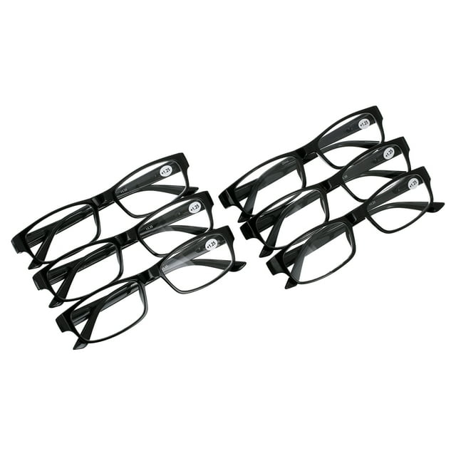 6 Pack Reading Glasses by BOOST EYEWEAR, Traditional Black Frames, for ...