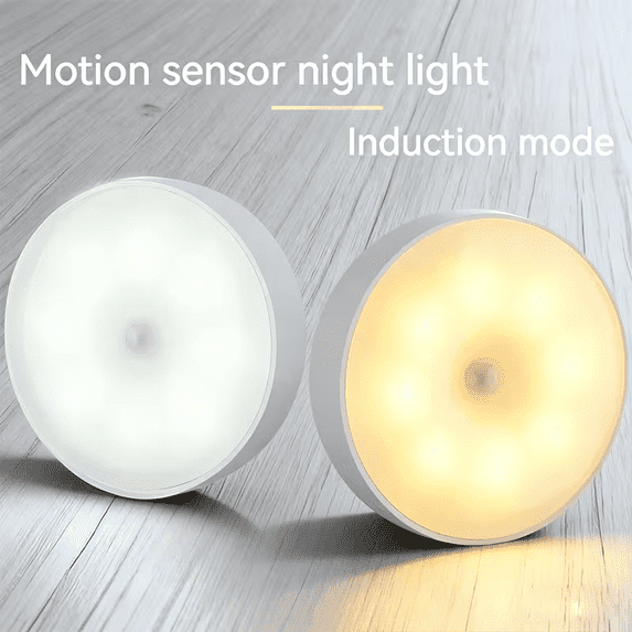 6 Pack Rechargeable Motion Sensor LED Night Light, Magnetic Stick-On ...