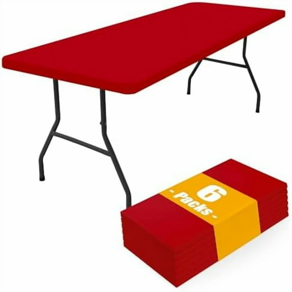 6 Pack Rectangle Picnic Table Cloth, Waterproof Elastic Fitted ...