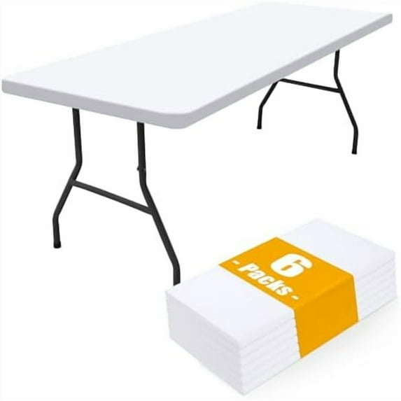 6 Pack Rectangle Picnic Table Cloth, Waterproof Elastic Fitted ...