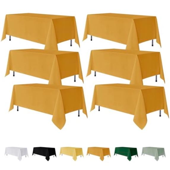6 Pack Rectangle Table Clothes - x ch - Wrkle and Sta Resistant Fabric ...