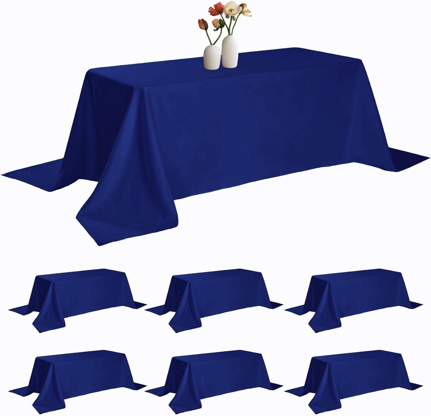 6 Pack Rectangle Tablecloth 90 x 132 Inches Royal Blue Table Cloth ...