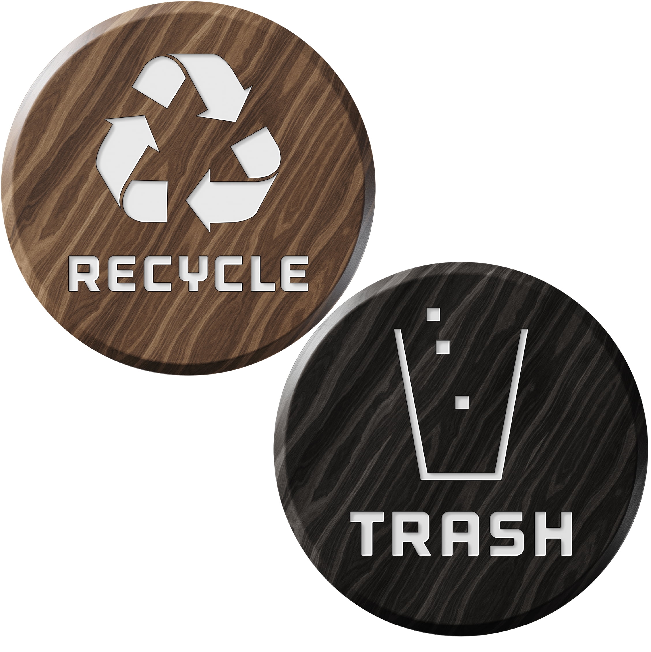 6 Pack Recycle Logo and Trash can Sticker to Organize Your Trash - for ...