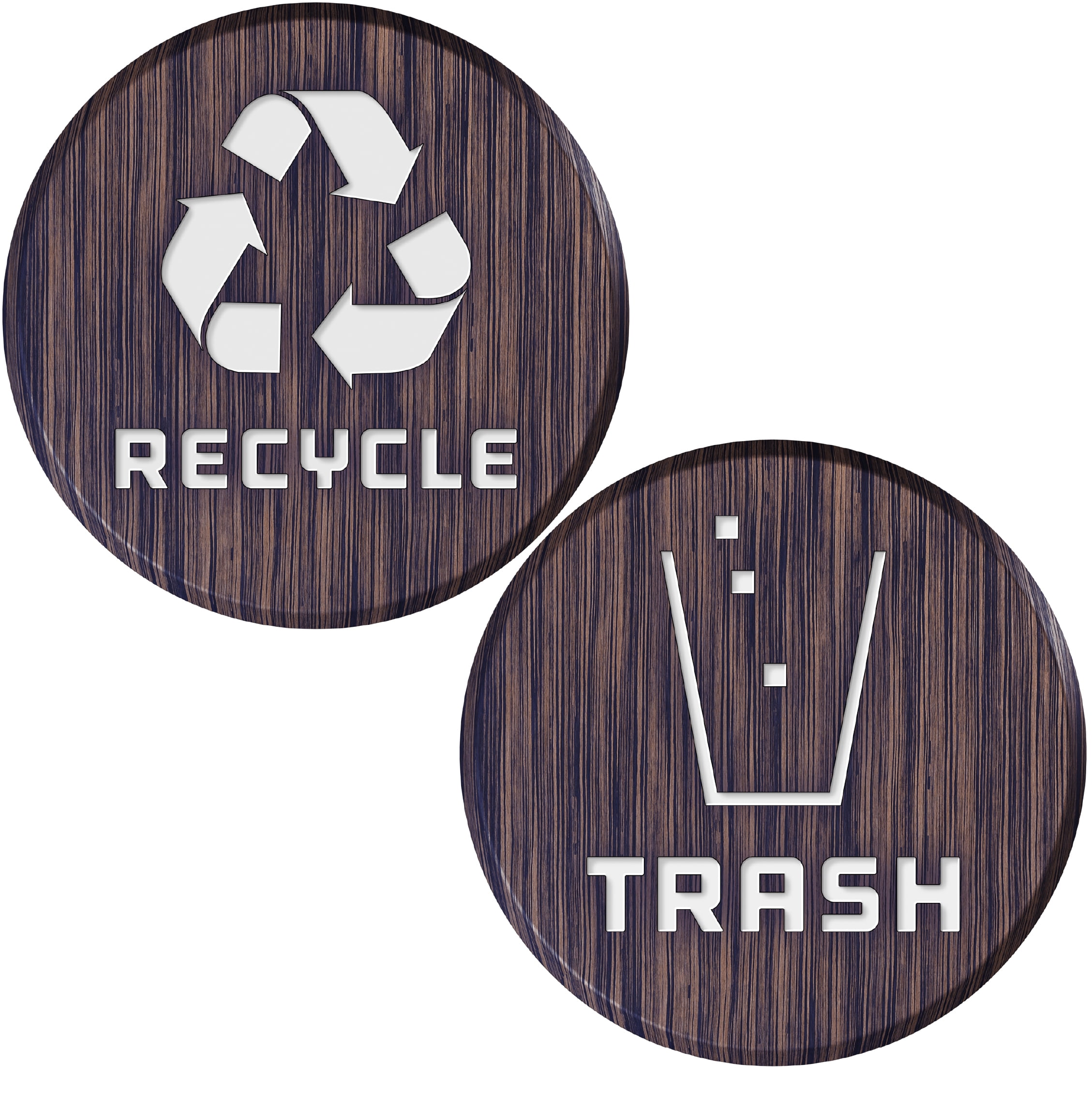 6 Pack Recycle Logo and Trash can Sticker to Organize Your Trash - for ...