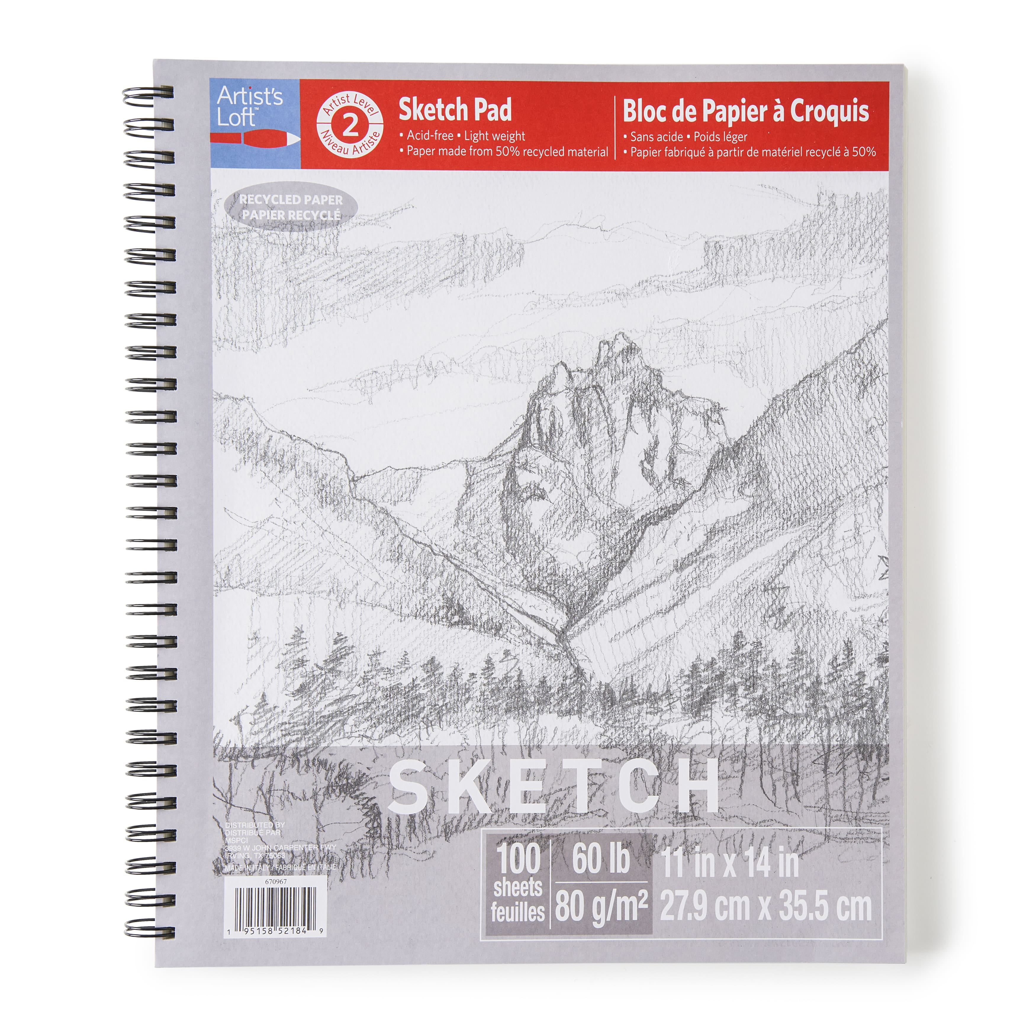 6 Pack: Recycled Sketch Paper Pad by Artist's Loft™ - 11" x 14" - Walmart.com
